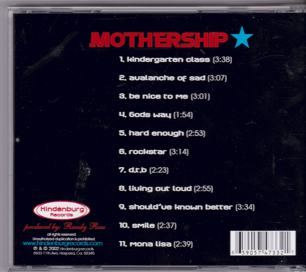(Randy Rose) MOTHERSHIP - ROCKSTAR (*NEW-CD, 2002, Hindenburg Records) – Boone's Overstock