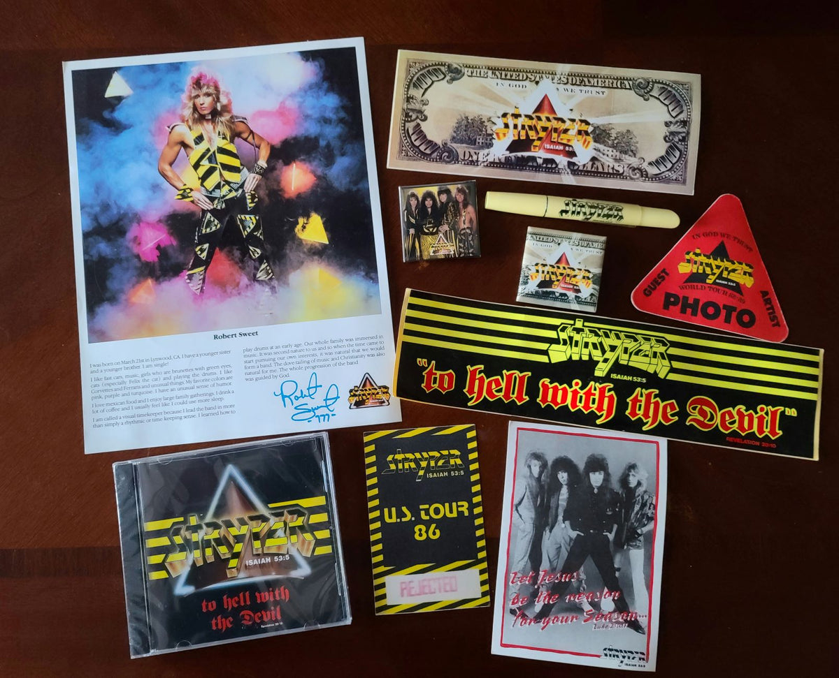 VINTAGE STRYPER MERCH BUNDLE #1 TO HELL WITH THE DEVIL - Sticker + Pen ...