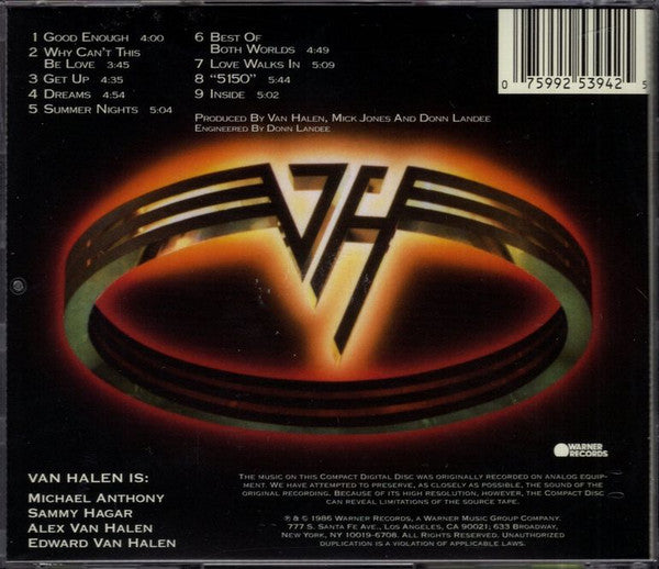 VAN HALEN - 5150 (*New-CD, 1989, Warner) – Boone's Overstock